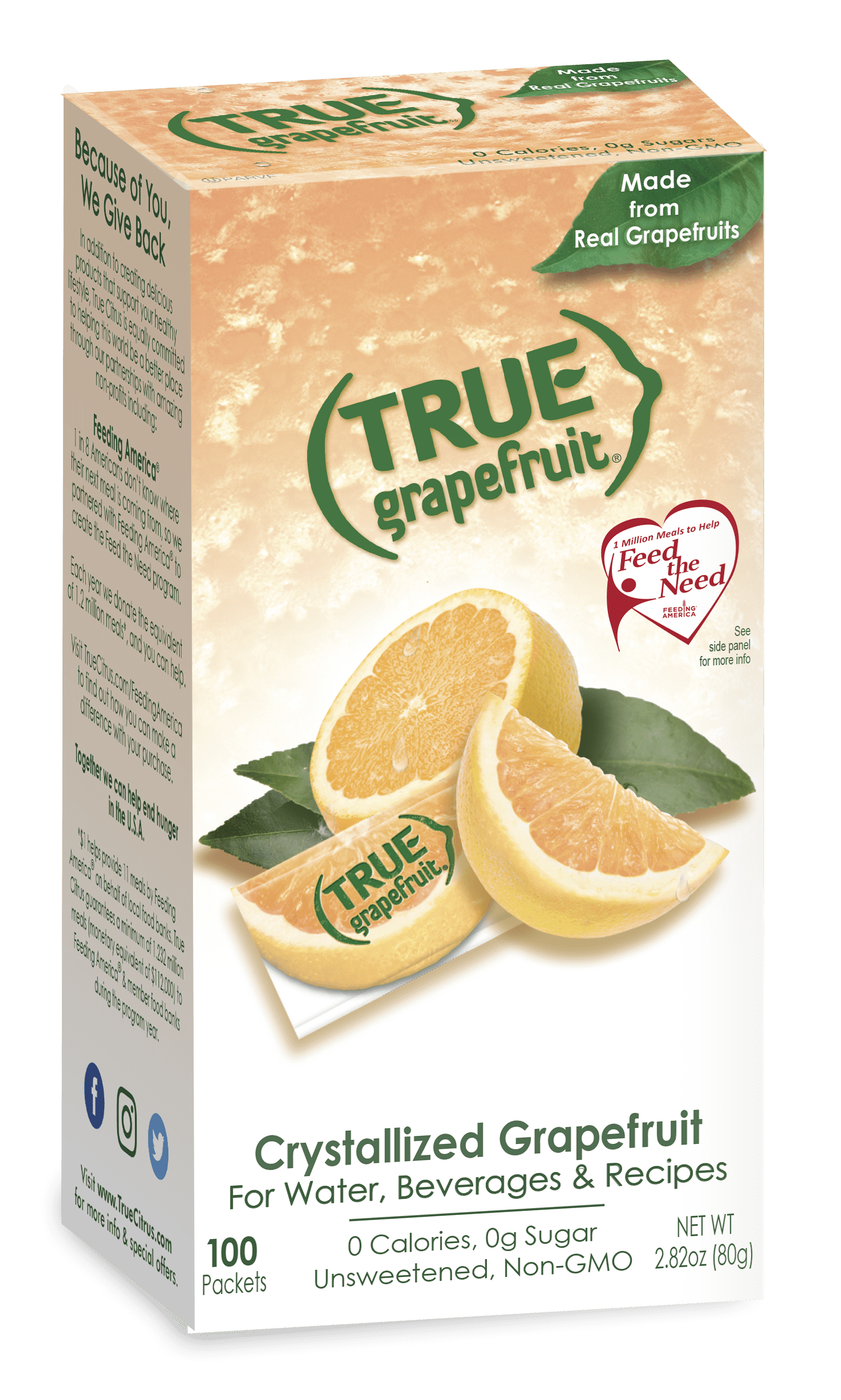 (100 Pack) True Grapefruit Sugar & Caffeine Free Powdered Drink Mix ...