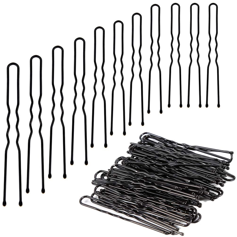 100 Pack U Shaped Hair Pins Bun Hair Pins with Storage Box (2.8 inch ...