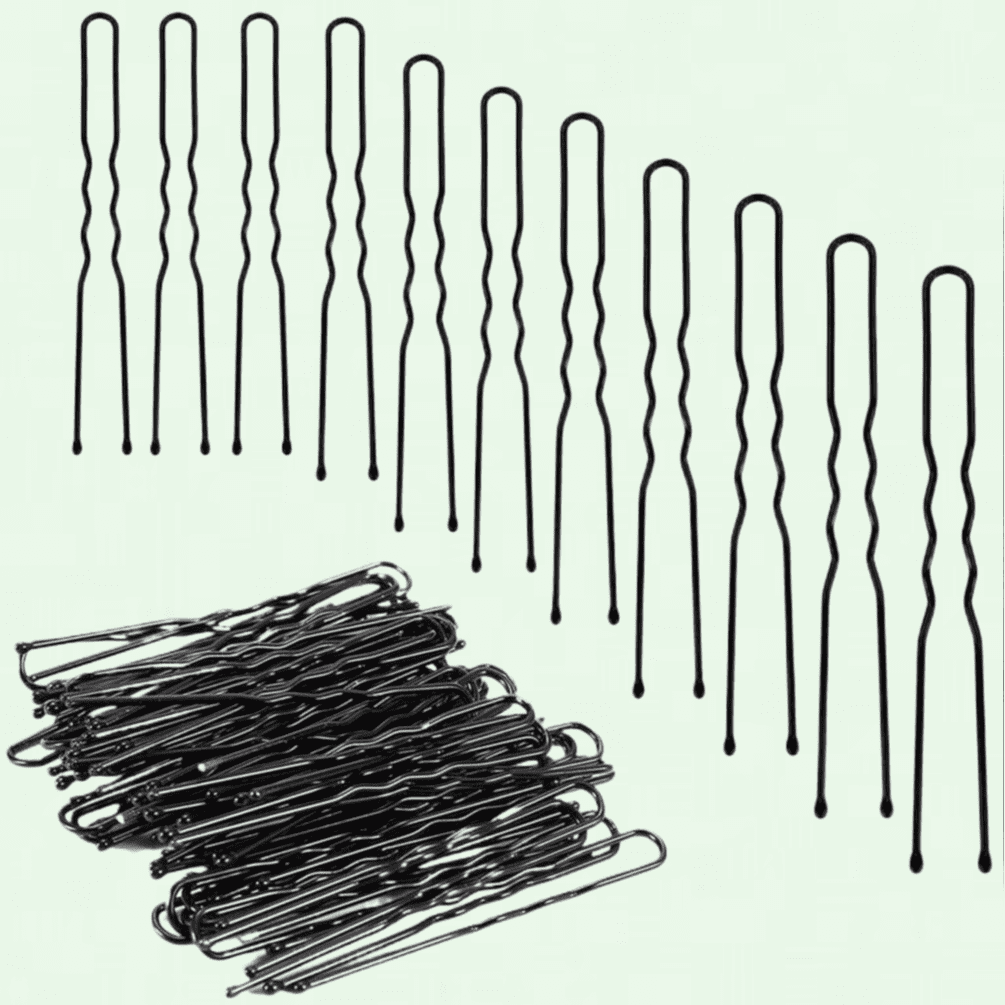 100 Pack U Shaped Hair Pins Bun Hair Pins with Storage Box (2.8 inch ...