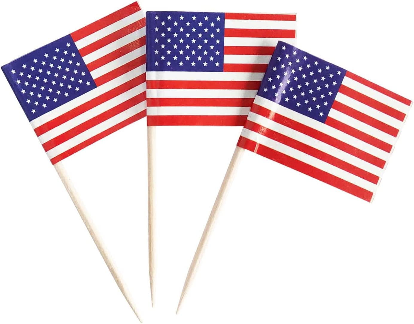 100 Pack USA American Flag US Toothpick Flags, Cocktail Picks Mini ...