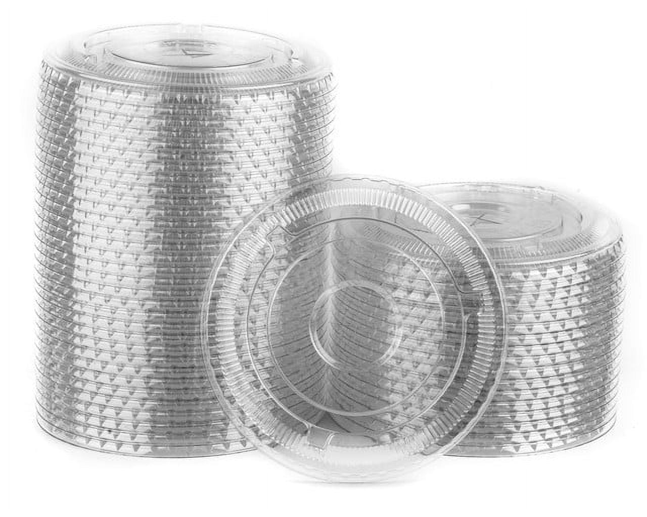 [100 Pack] Ultra Clear Flat Plastic Cold Cup Lids For 12 oz - 16 oz ...