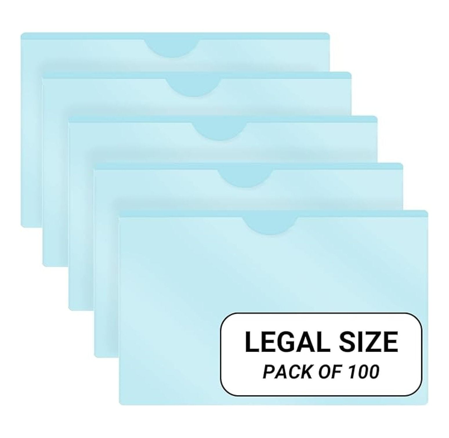 - 100 Pack, Vinyl Plastic Pocket File Folders Closed Sides, Legal Size ...