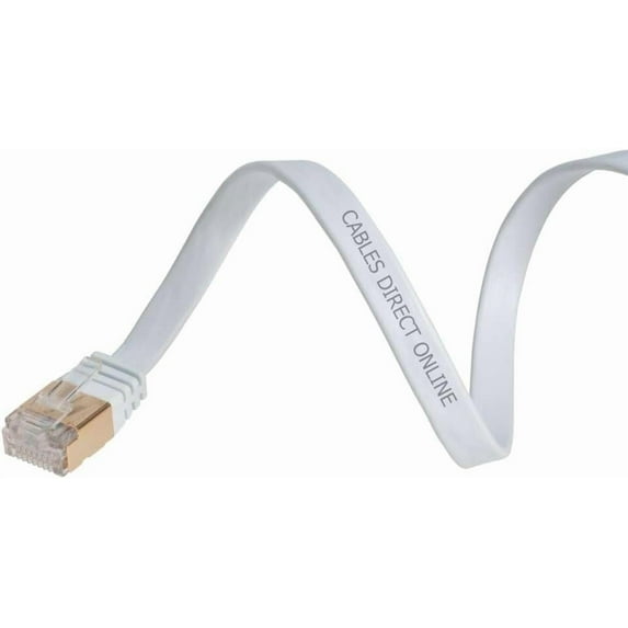 100-Pack White 25FT Flat CAT7 U/FTP Ethernet Cable 10Gbps High Speed ...