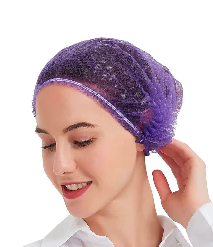 100-Pack White Disposable Hair Nets, Elastic Head Cover, Bouffant Caps ...