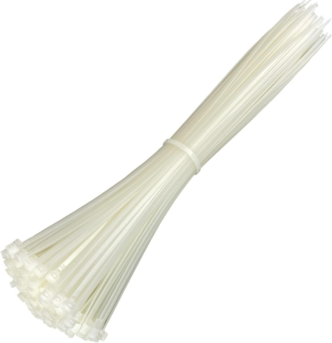 100 Pack White Plastic Cable Ties 300mm×3.6mm Heavy Duty Strong Nylon ...