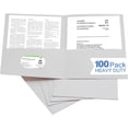 100-Pack White Two-Pocket Letter-Size File Folders with Business Card ...