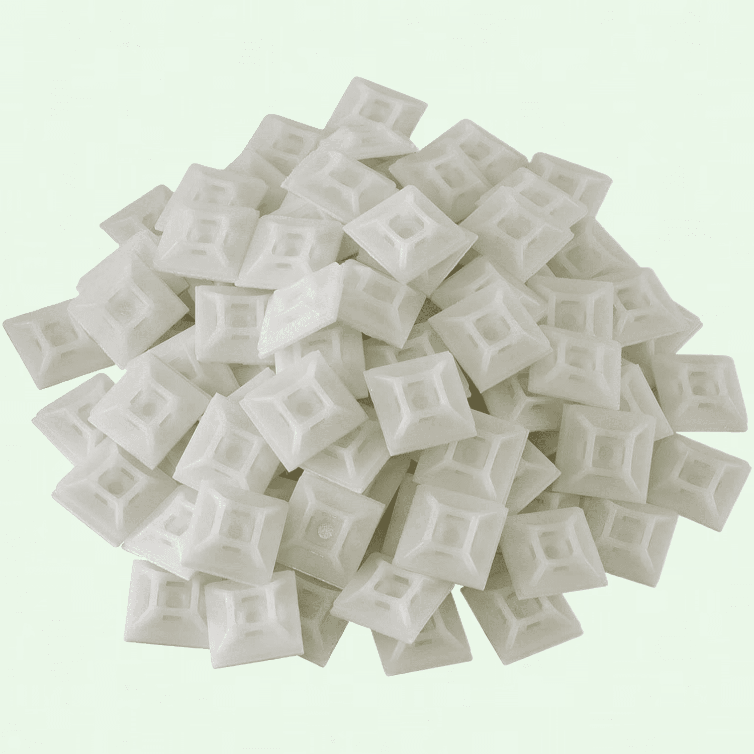 100 Pack White Zip Tie Mounts, 3/4" Adhesive Mounting Squares, Cable ...