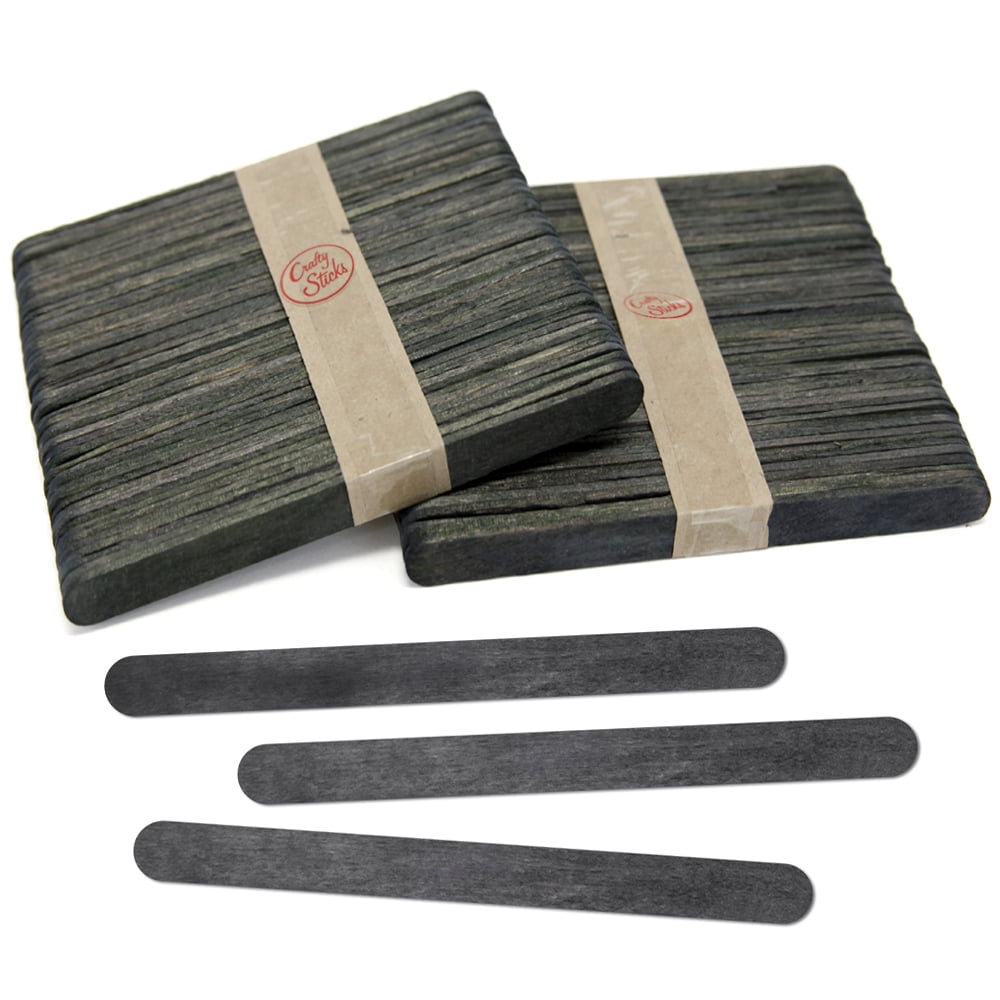 CraftySticks- 100 Pack Black Popsicle Sticks for Crafts, 4.5 Inch ...