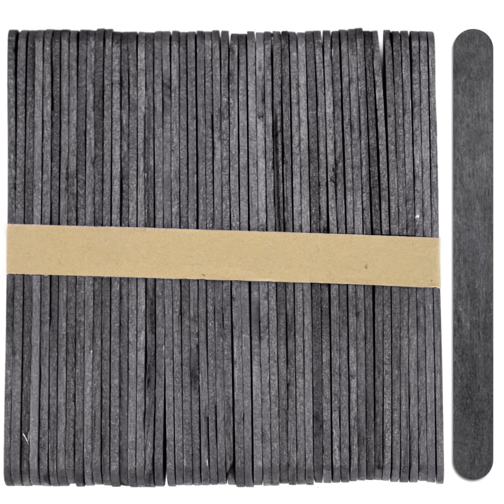 100 Pack Wood Craft Popsicle Sticks BLACK Color 4.5 Inch, CraftySticks ...