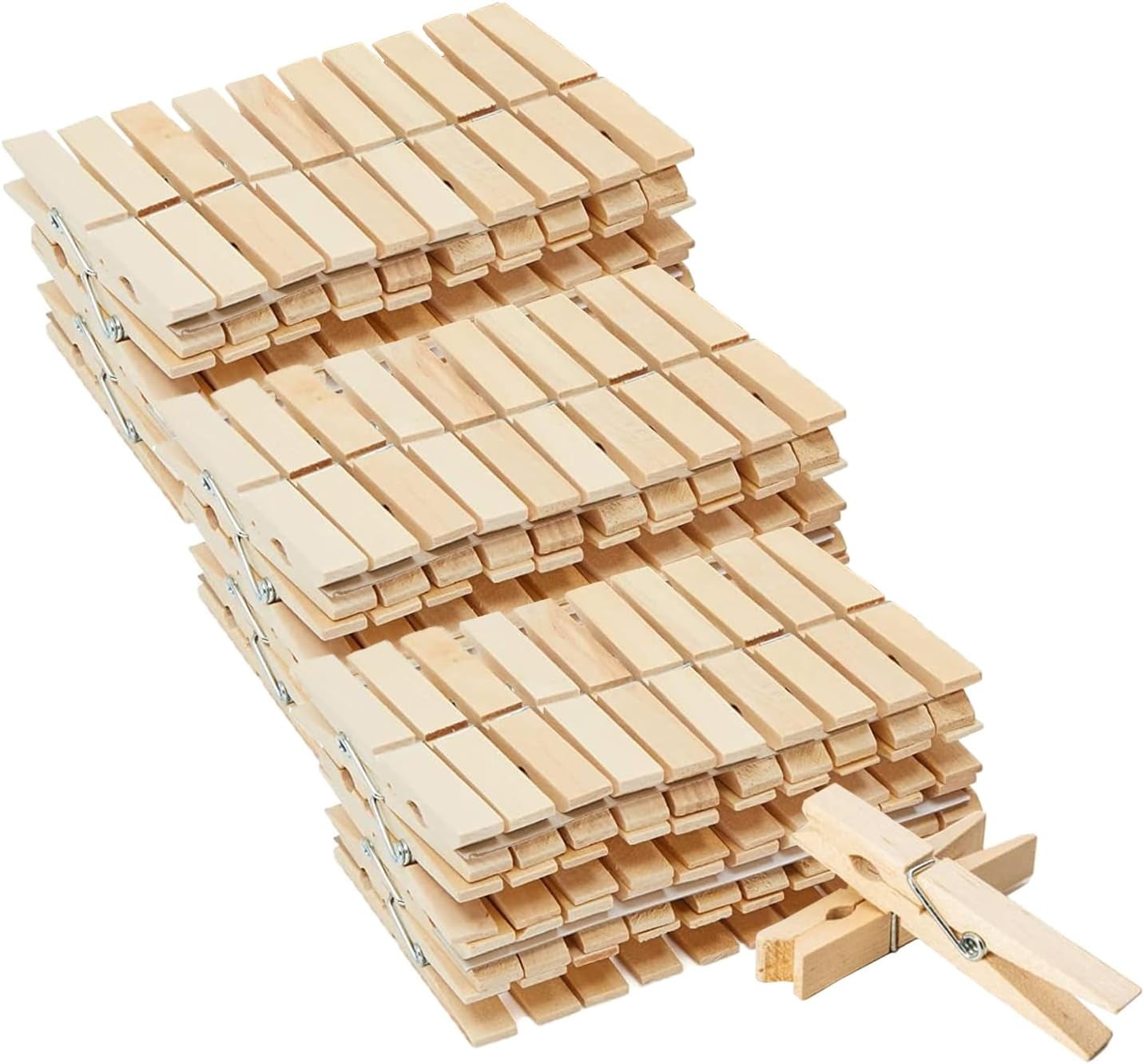100 Pack Wooden Clothespins 4 Inch Heavy Duty Clothes Clips for Hanging ...