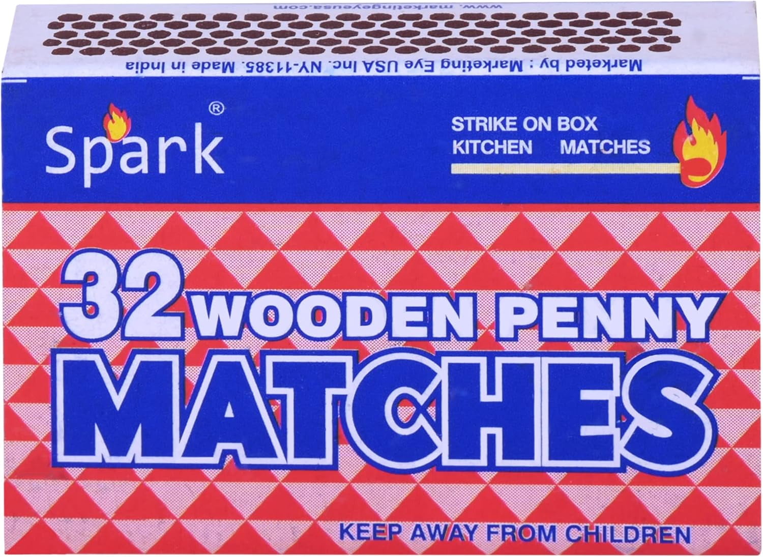 100 Pack Wooden Penny Safety Matches 32 Count Strike On Box Kitchen ...