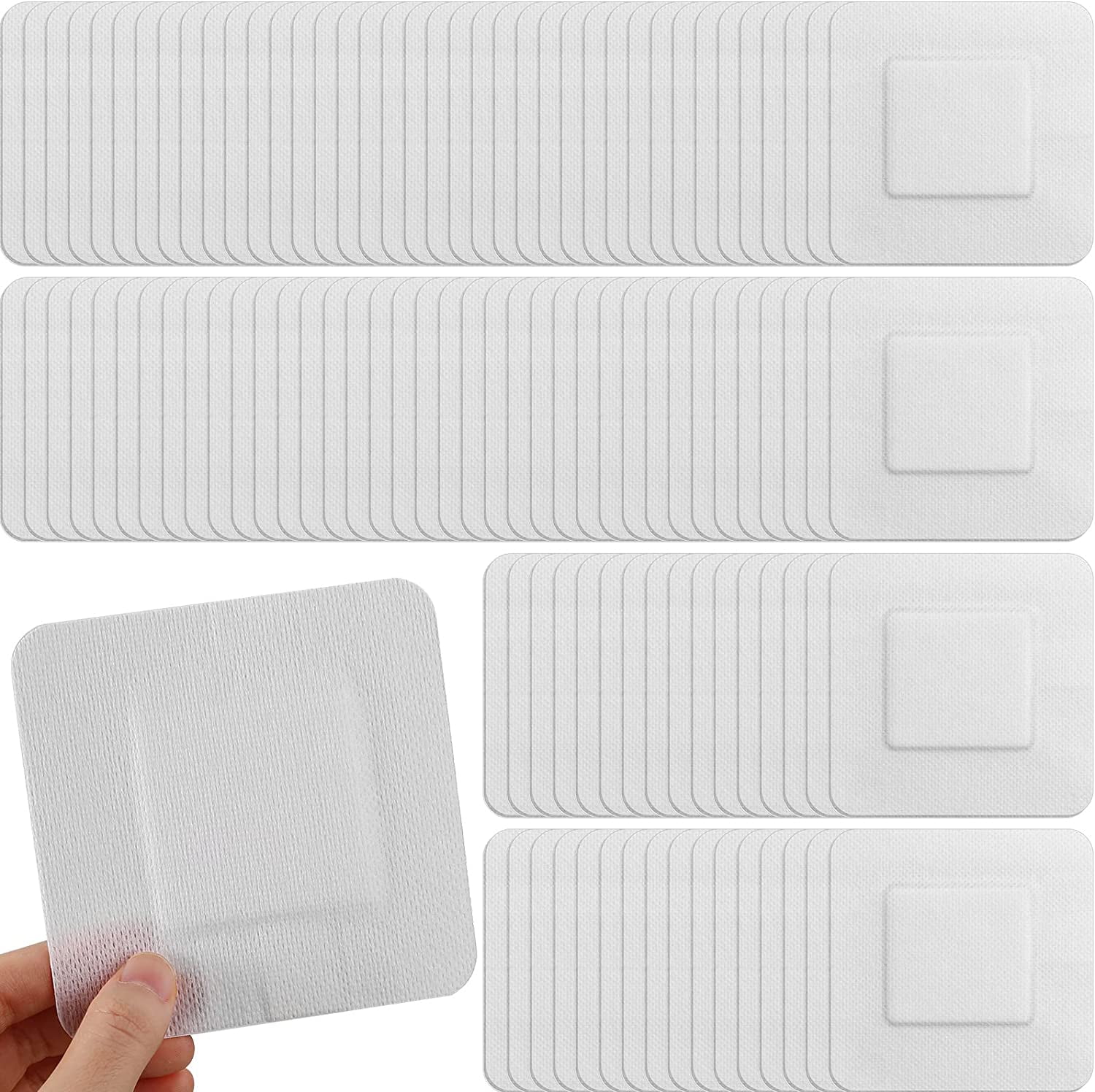 100 Pack Wound Dressing Bordered Gauze Pads 4 x 4 Inch Island Dressing ...