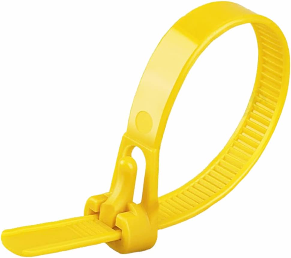 100 Pack Yellow Thick Cable Ties Heavy Duty Large 150mm×7.6mm Strong ...