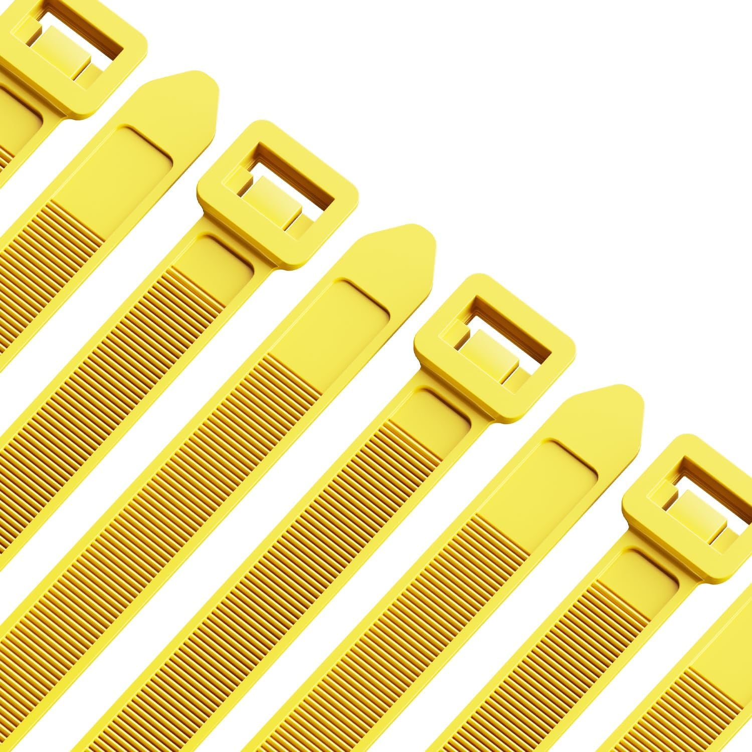 100 Pack Yellow Thick Cable Ties Heavy Duty Large 300mm×7.6mm Strong ...