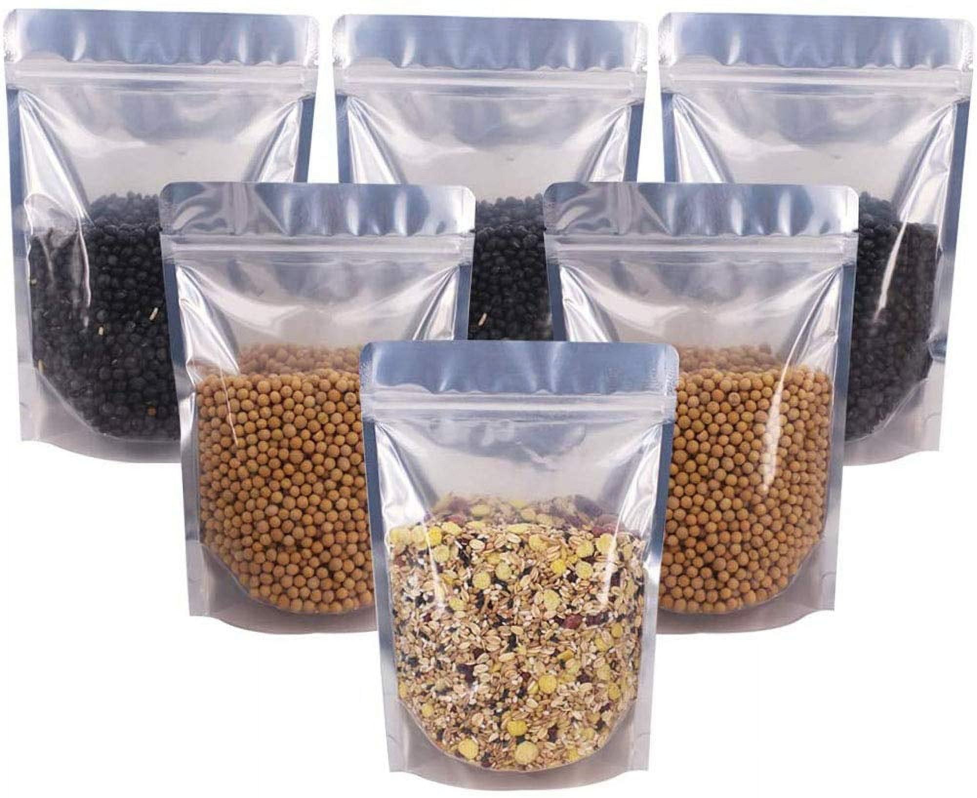 100 Pack Zipper Mylar Bags Stand Up Mylar Zip Lock Bags Clear Silver ...