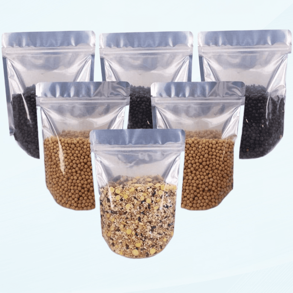 100 Pack Zipper Mylar Bags Stand Up Mylar Zip Lock Bags Clear Silver ...