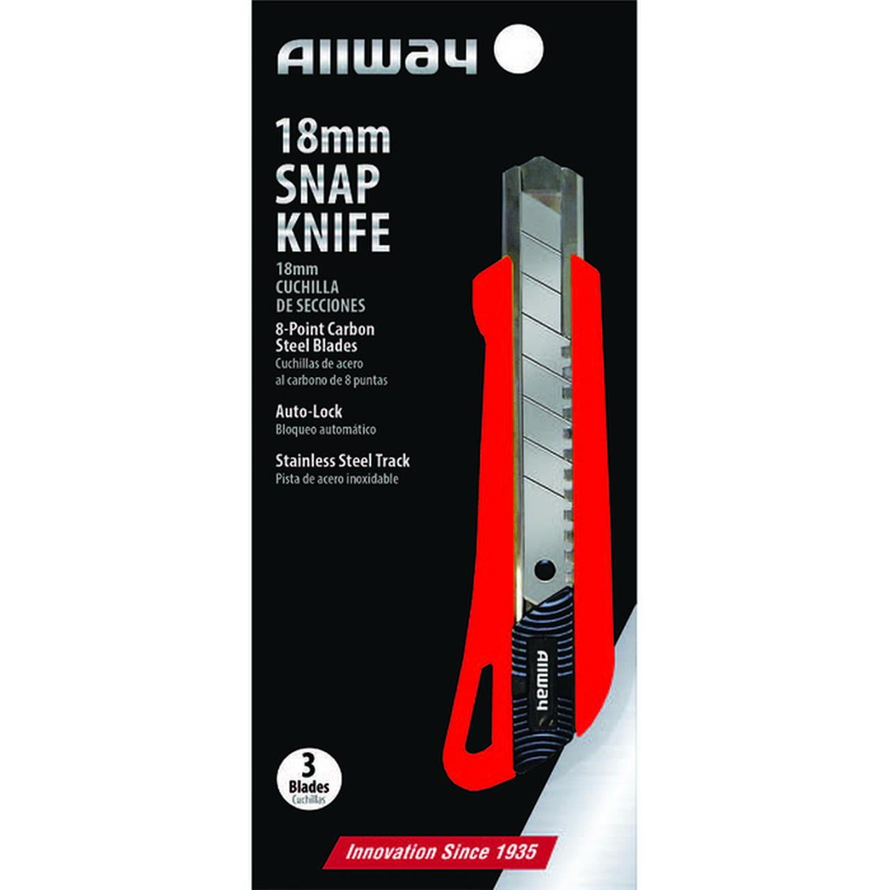 100-Pack of 18mm Allway KS7 Red/Black K-Series 7 Point Deluxe Snap Off ...