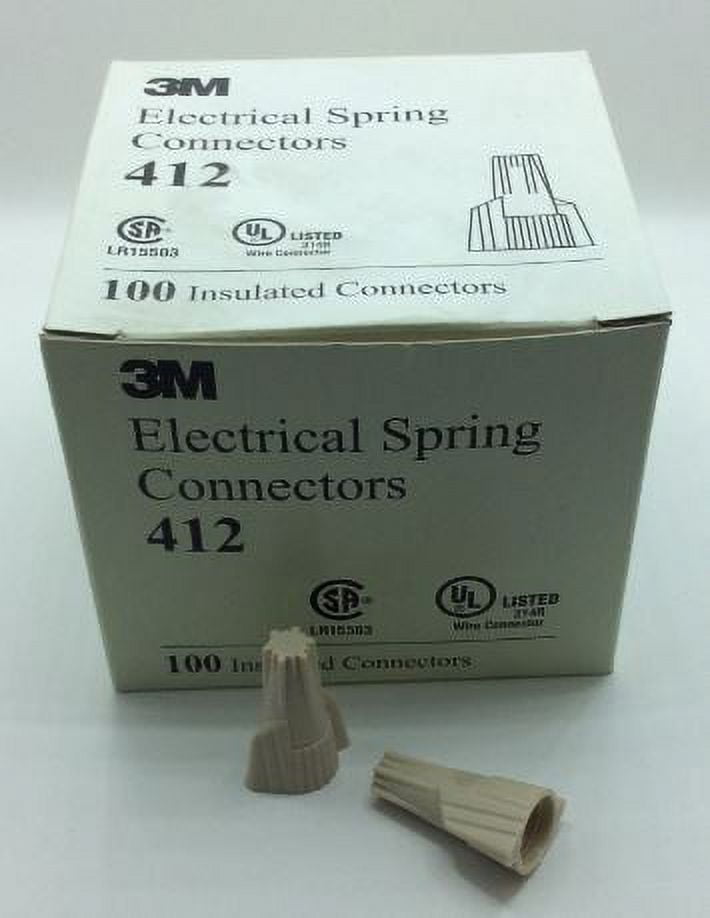 100 Pack of 3M 412 Tan Nylon Electrical Spring Connectors - Walmart.com