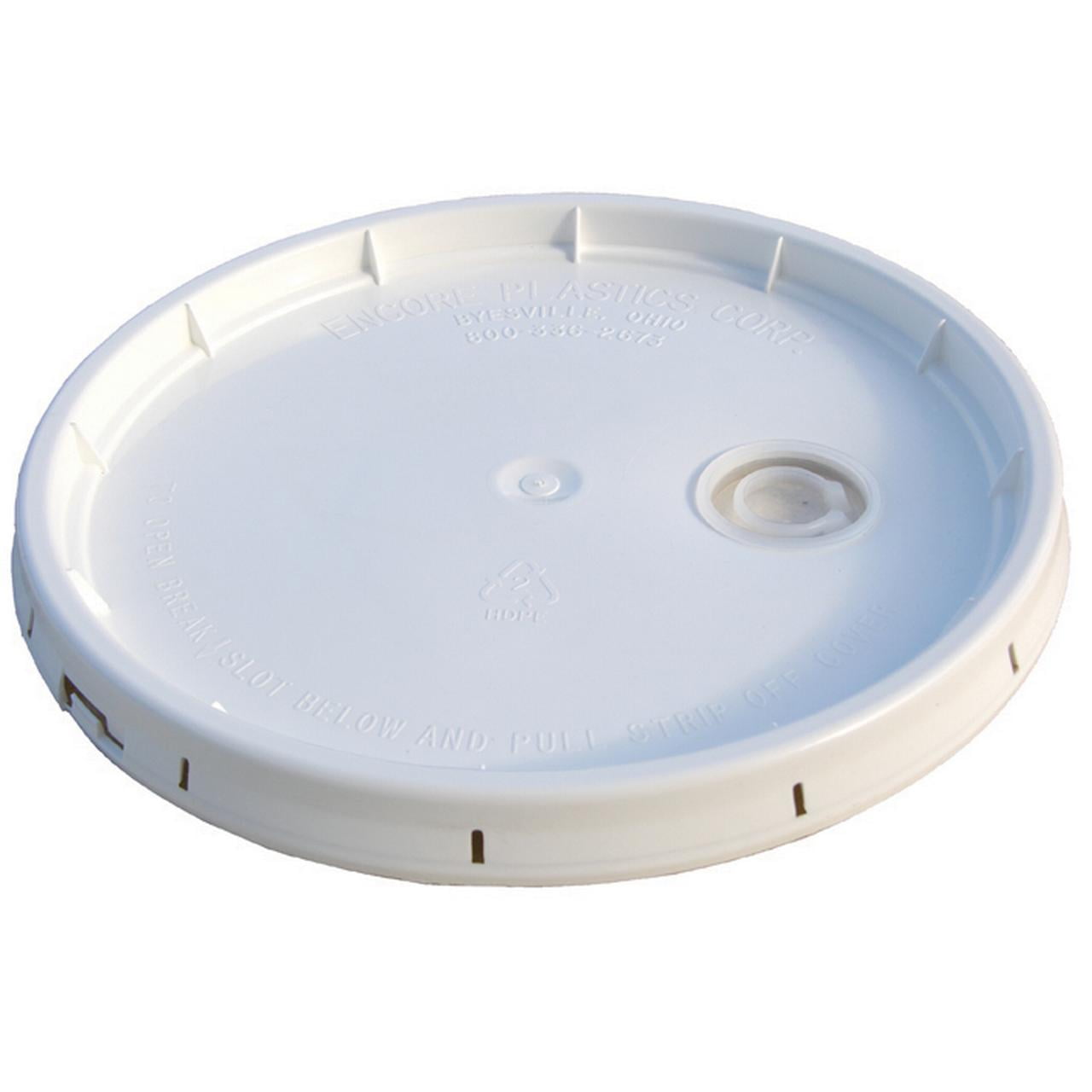 100-Pack of 5 gal Encore 1046661 Encore Plastics White Tear-Strip Lid w ...