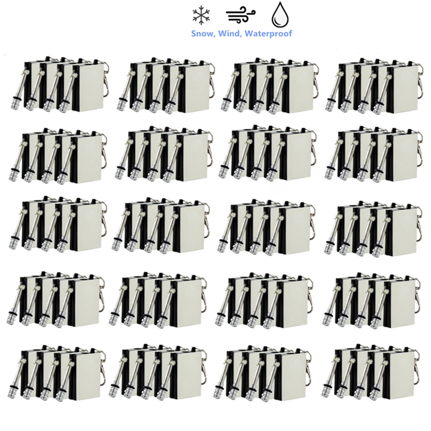 100 Pack of Waterproof & Windproof Permanent Match Lighter, Strike To ...