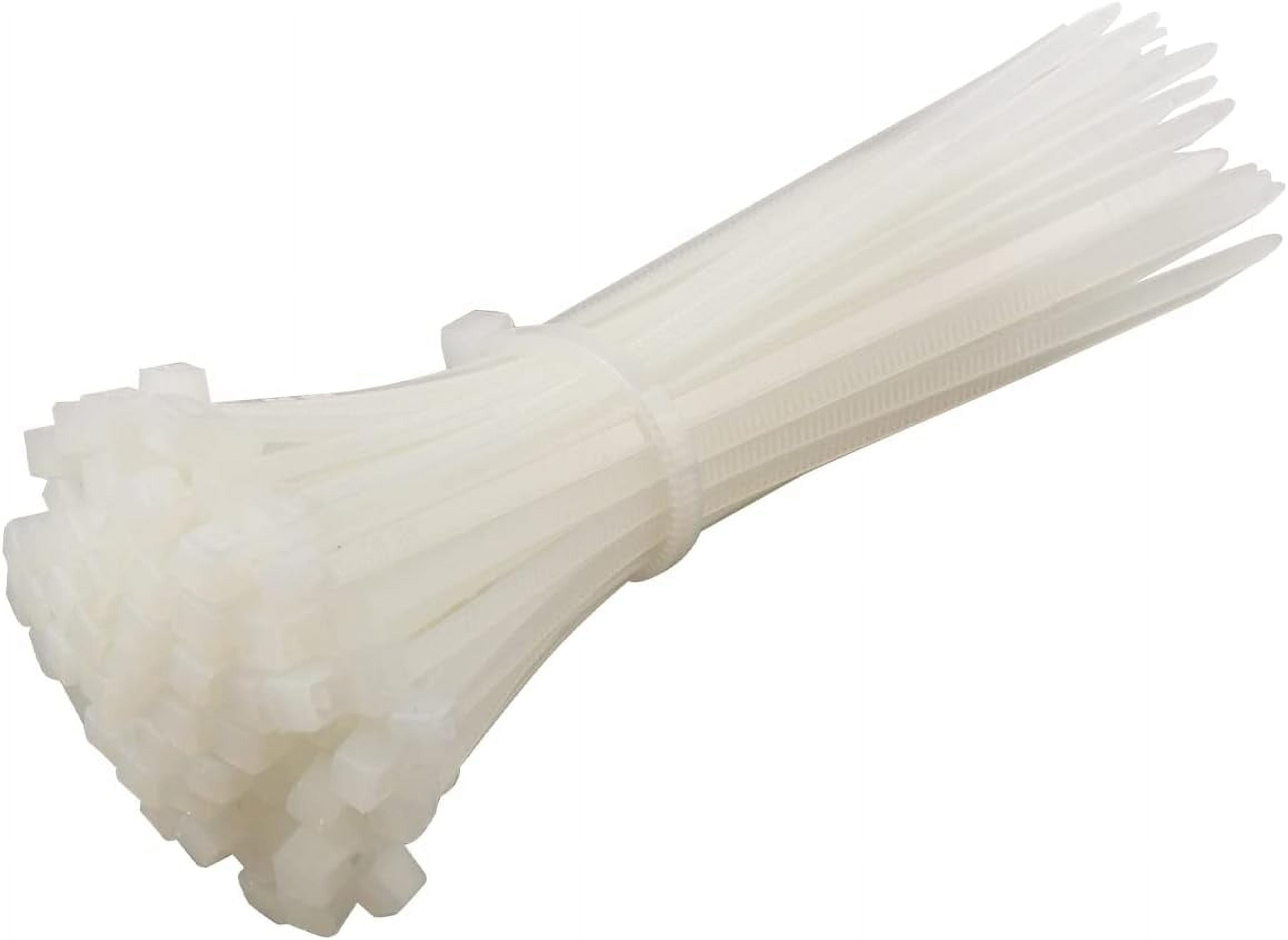 100 Pack of White Cable Ties,100mm x 2.5mm, 4" Nylon Tie Wraps Self ...