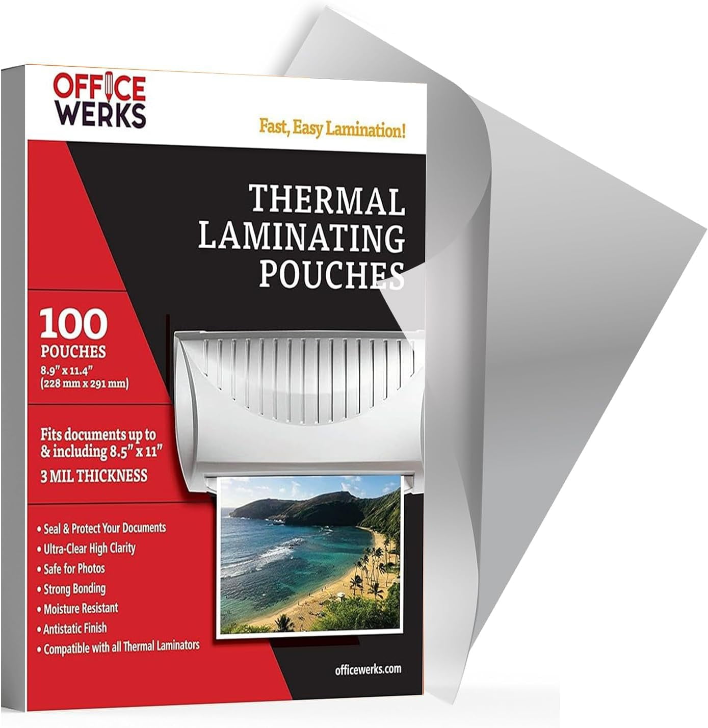 100 Pack of rmal Laminating Pouches, 8.9" x 11.4", Letter Size Sheets ...