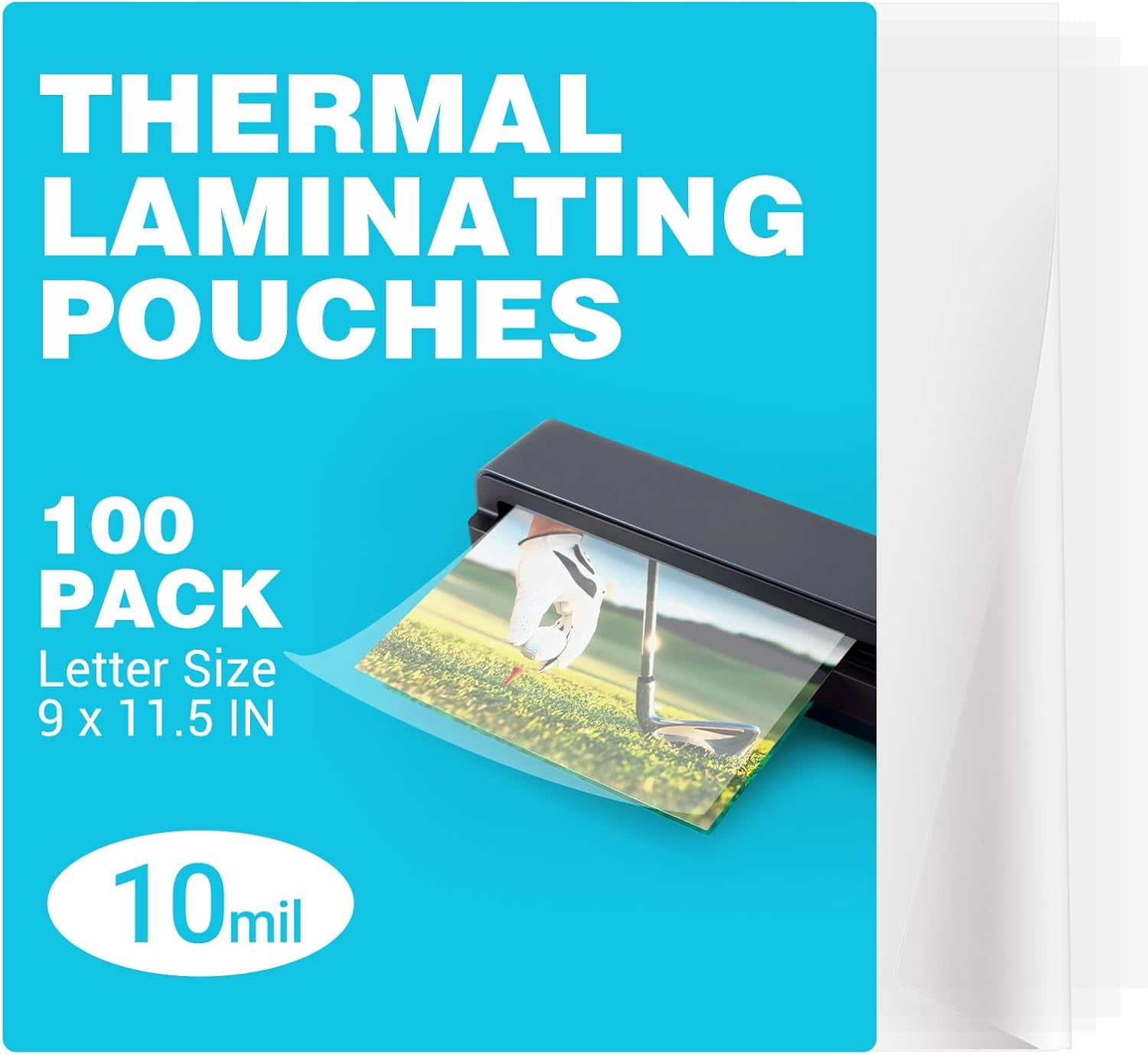 100 Pack rmal Laminating Sheets, 10 Mil Matte Clear Sheets Office and ...
