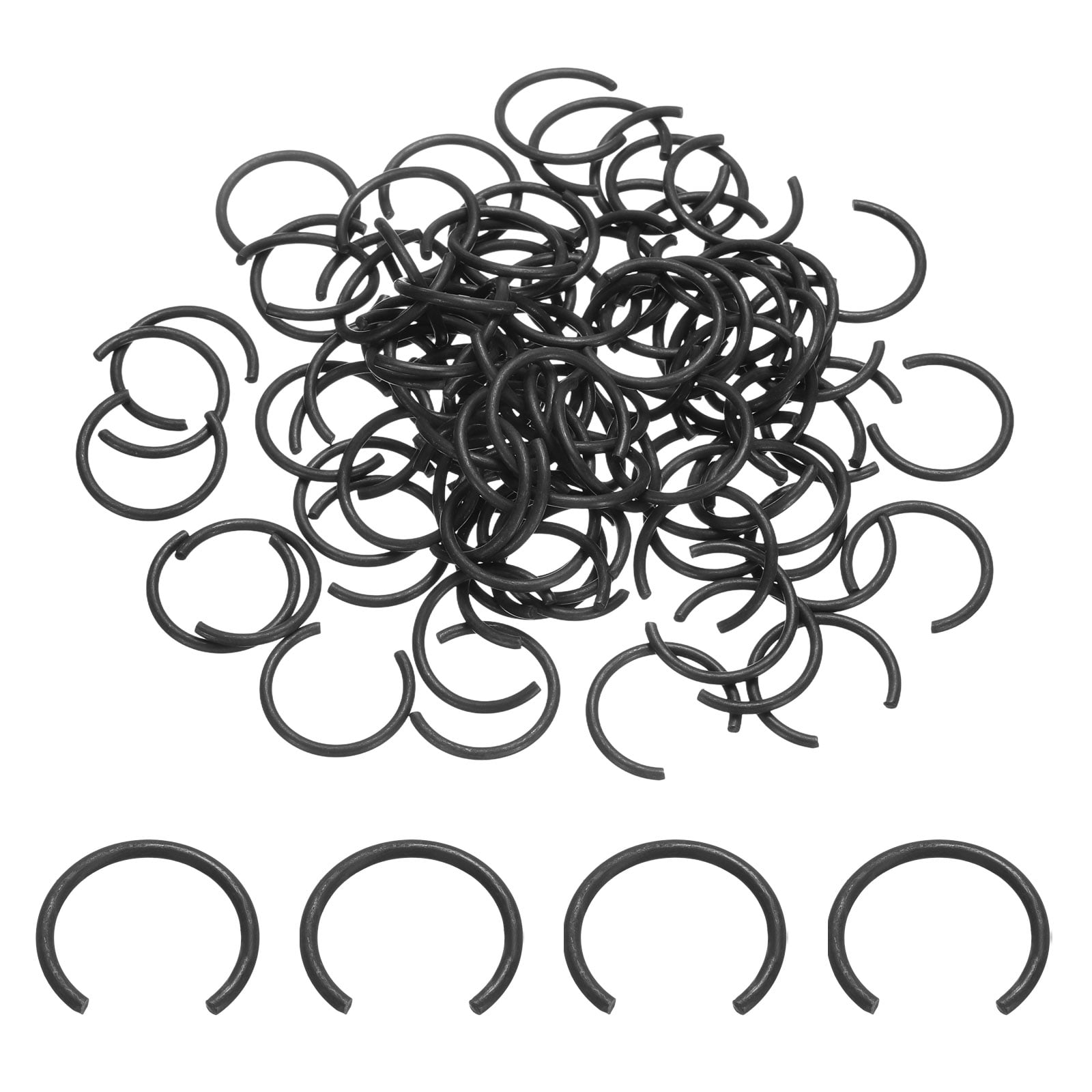 100 Pack16mm Round Wire C-Clips, Internal Retaining Ring Circlip, Black ...