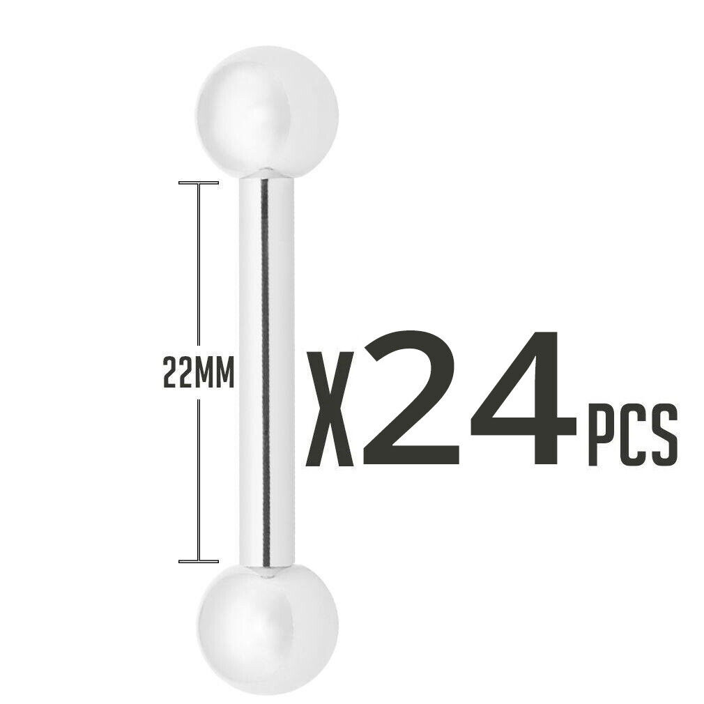 Luxe Modz 24 Pack 10G Piercing Straight Barbell Surgical Steel 4 Sizes ...