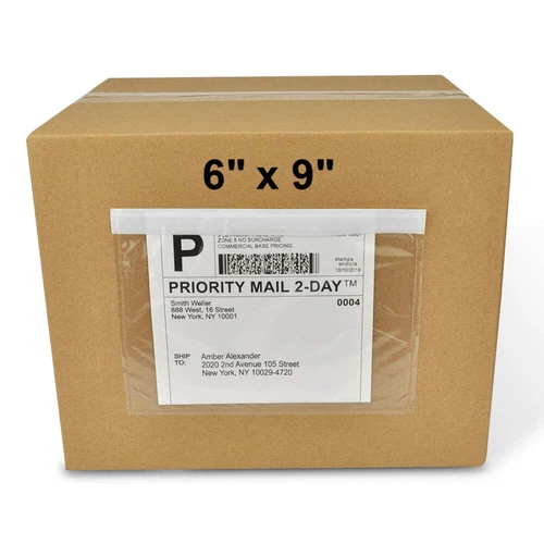 100 Packing List Pouch 6"X9" Clear Self Adhesive Shipping Label ...