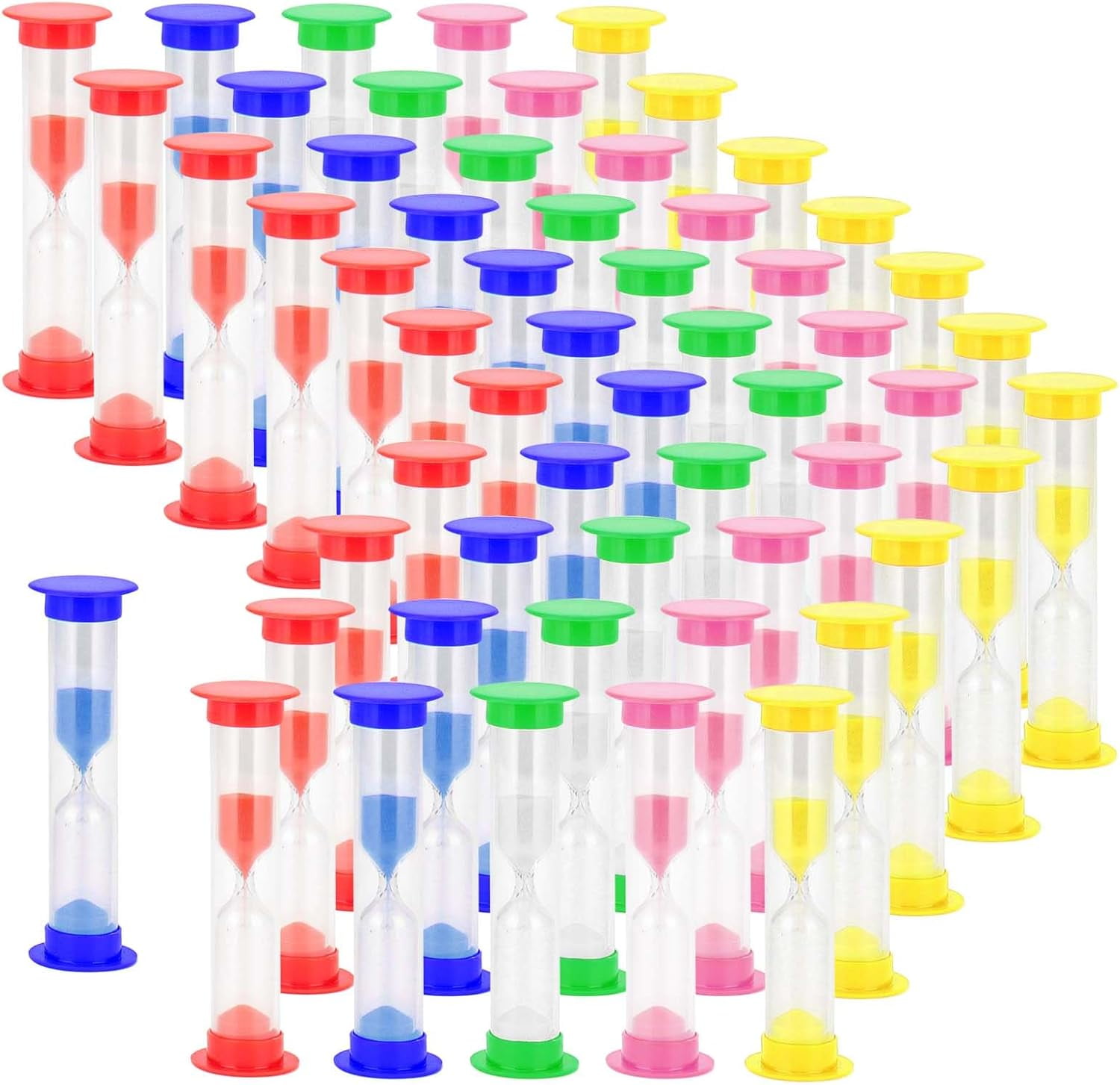 100 Packs 1 Minute Sand Timer, Hourglass Sandglass Clock, Countdown ...