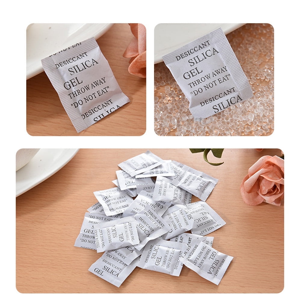 100 Packs of 1g Silica Gel Desiccant Moisture Absorber Dehumidifier ...