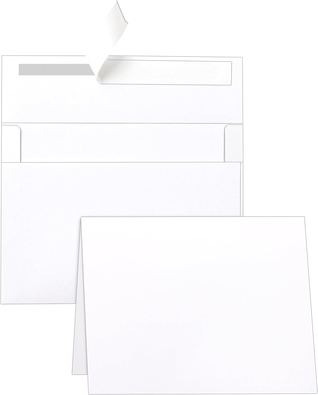 100 Packs Blank White Cards and Envelopes 4.25 x 5.5 Heavyweight Folded ...
