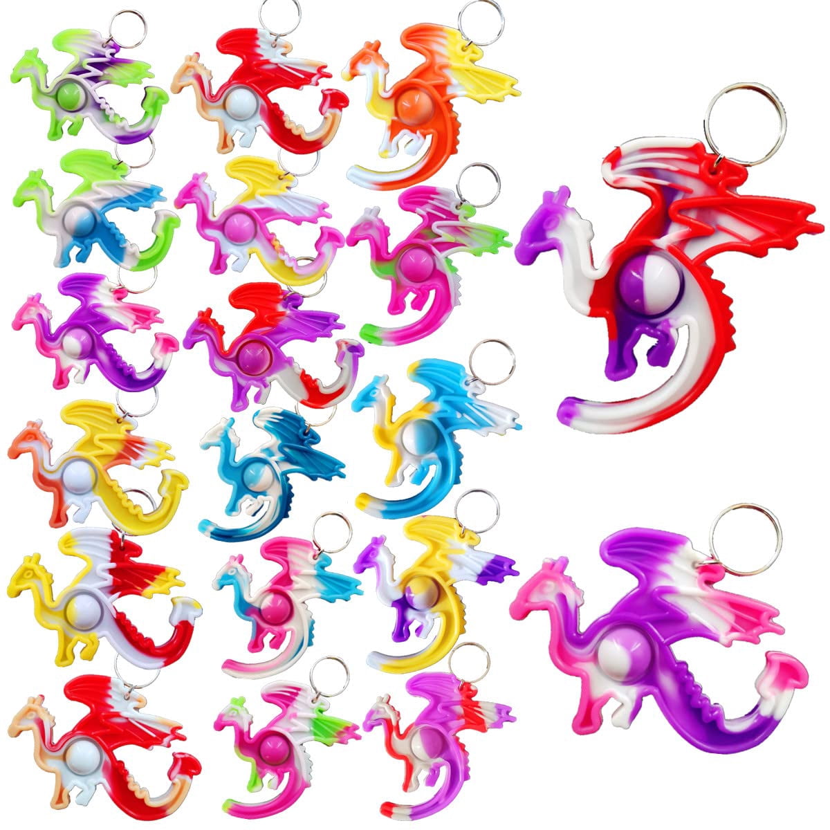 100 Packs Dragon Bulk Mini pop Fidget Gifts for Holiday Boys and Girls ...