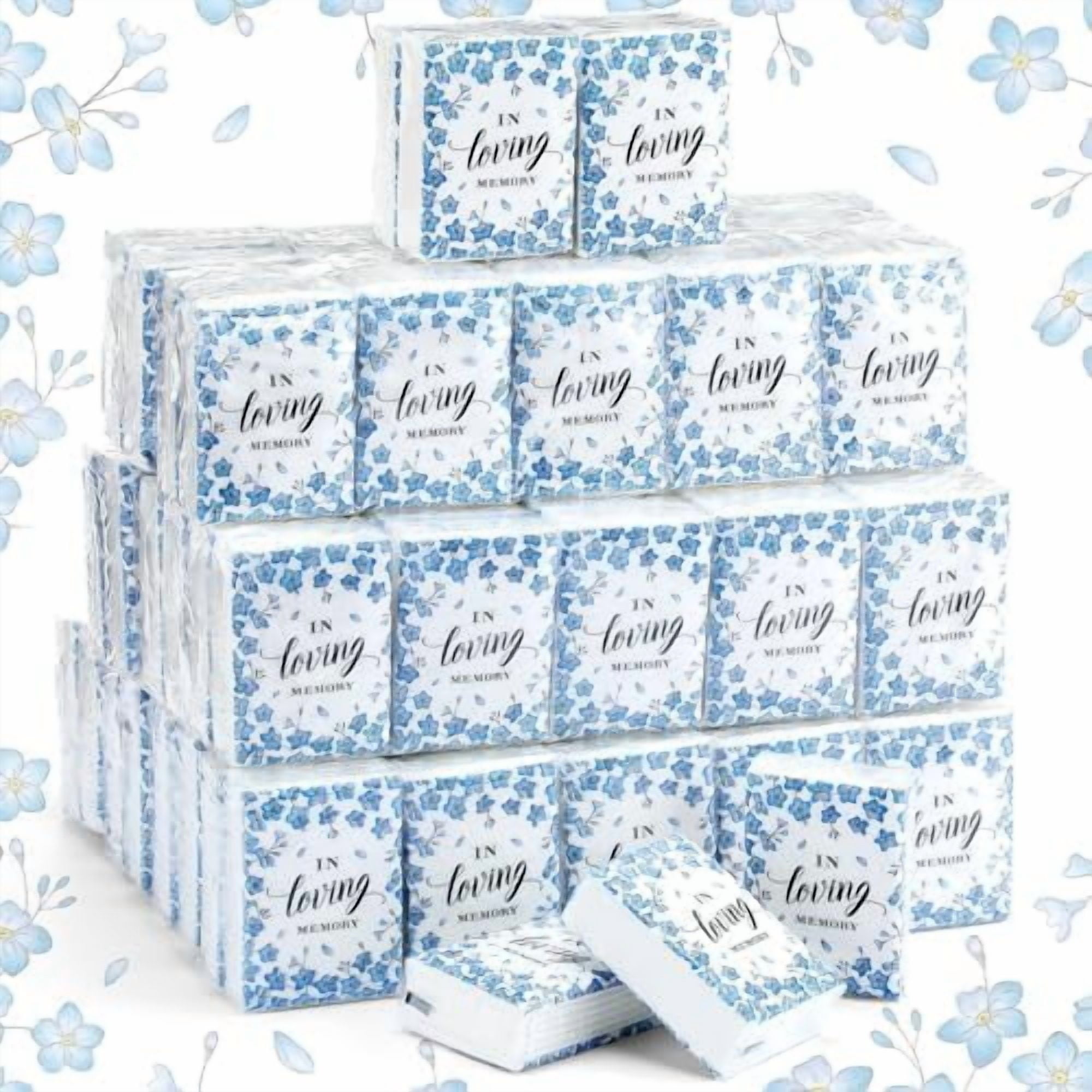 100 Packs Funeral Facial Tissues in Loving Memory Travel Size Pocket ...