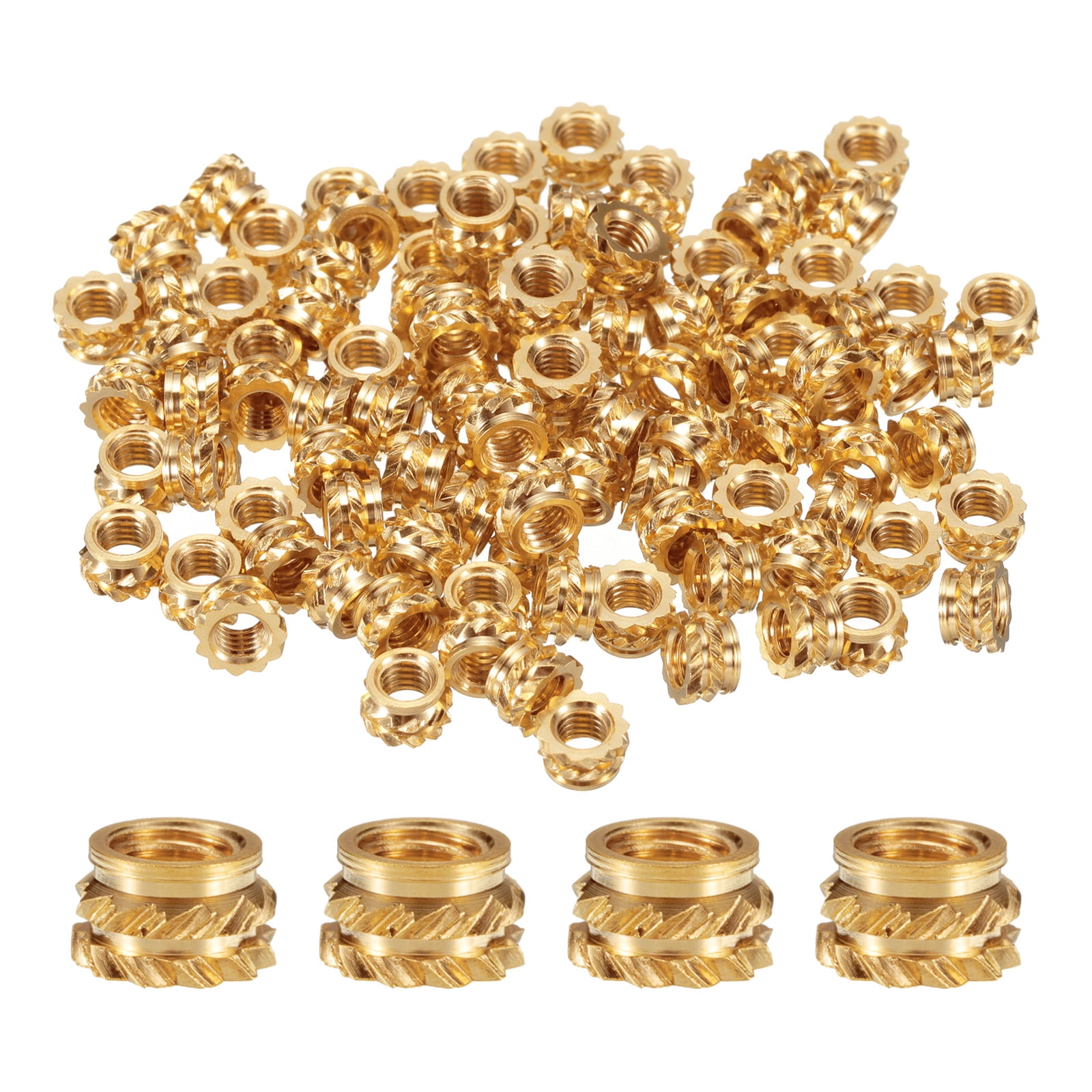 100 Packs M3 Threaded Inserts Brass Heat Set Insert M3x3mm, OD 5mm ...