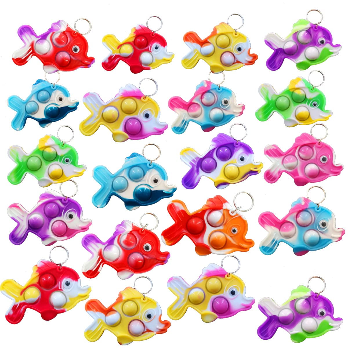100 Packs Summer Present Unique Mini Fish Assorted fidgets for Kids ...