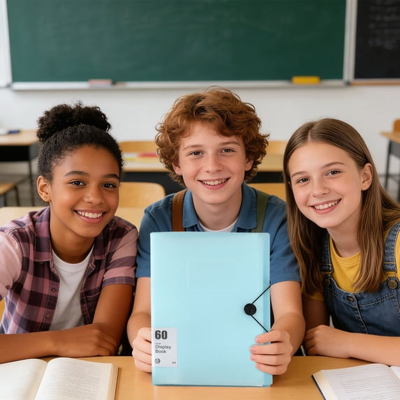 100-Page A4 Blue File Folder – Insert Music Sheet Folder, Exam Paper ...