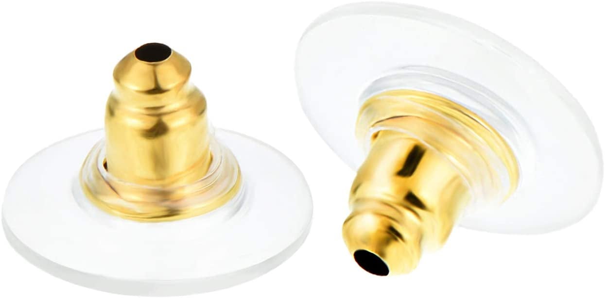 100 Pairs Bullet Clutch Earring Backs with Pad Earring Safety Backs ...