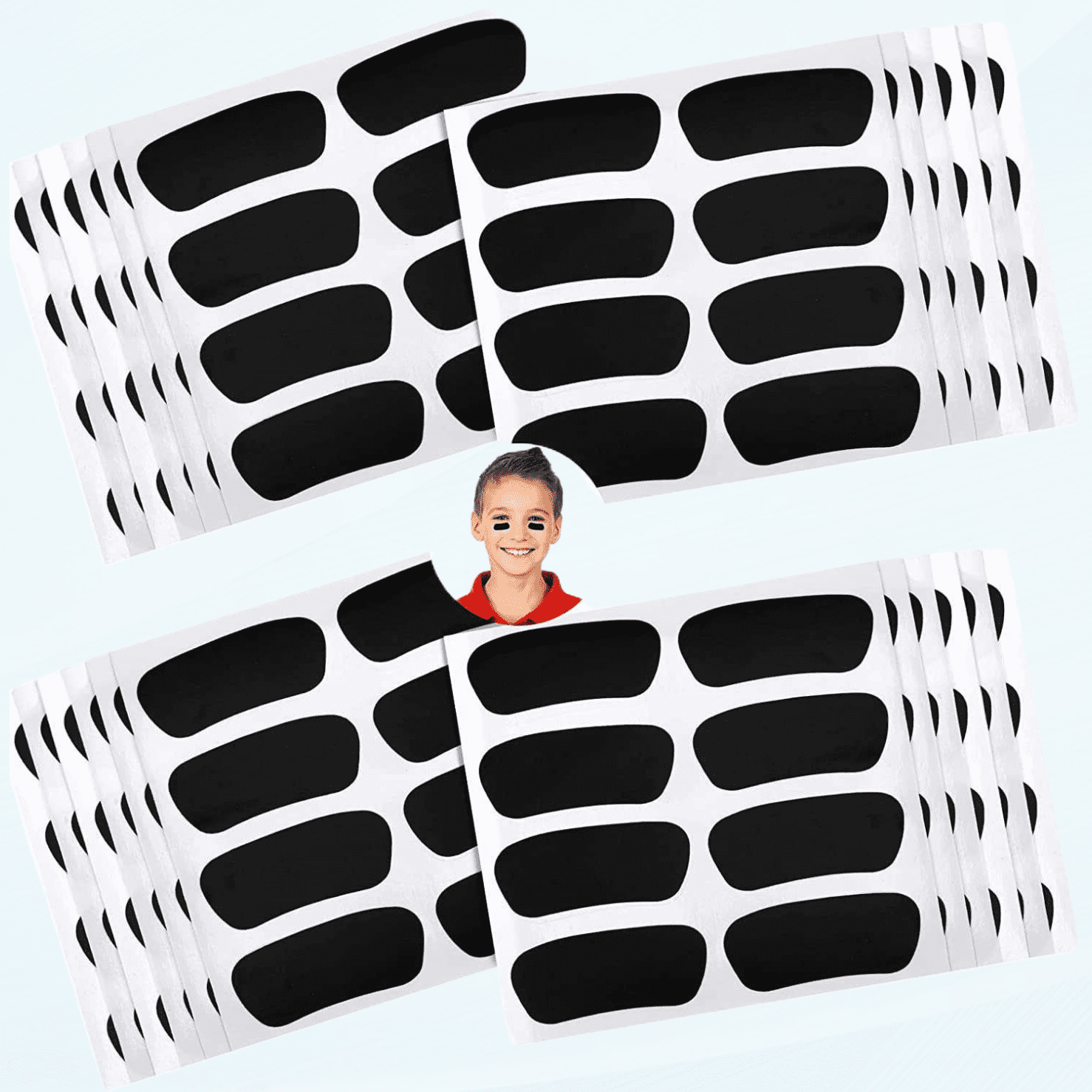 100 Pairs Eye Black Baseball Stickers, Black Under Eye Sports Softball ...