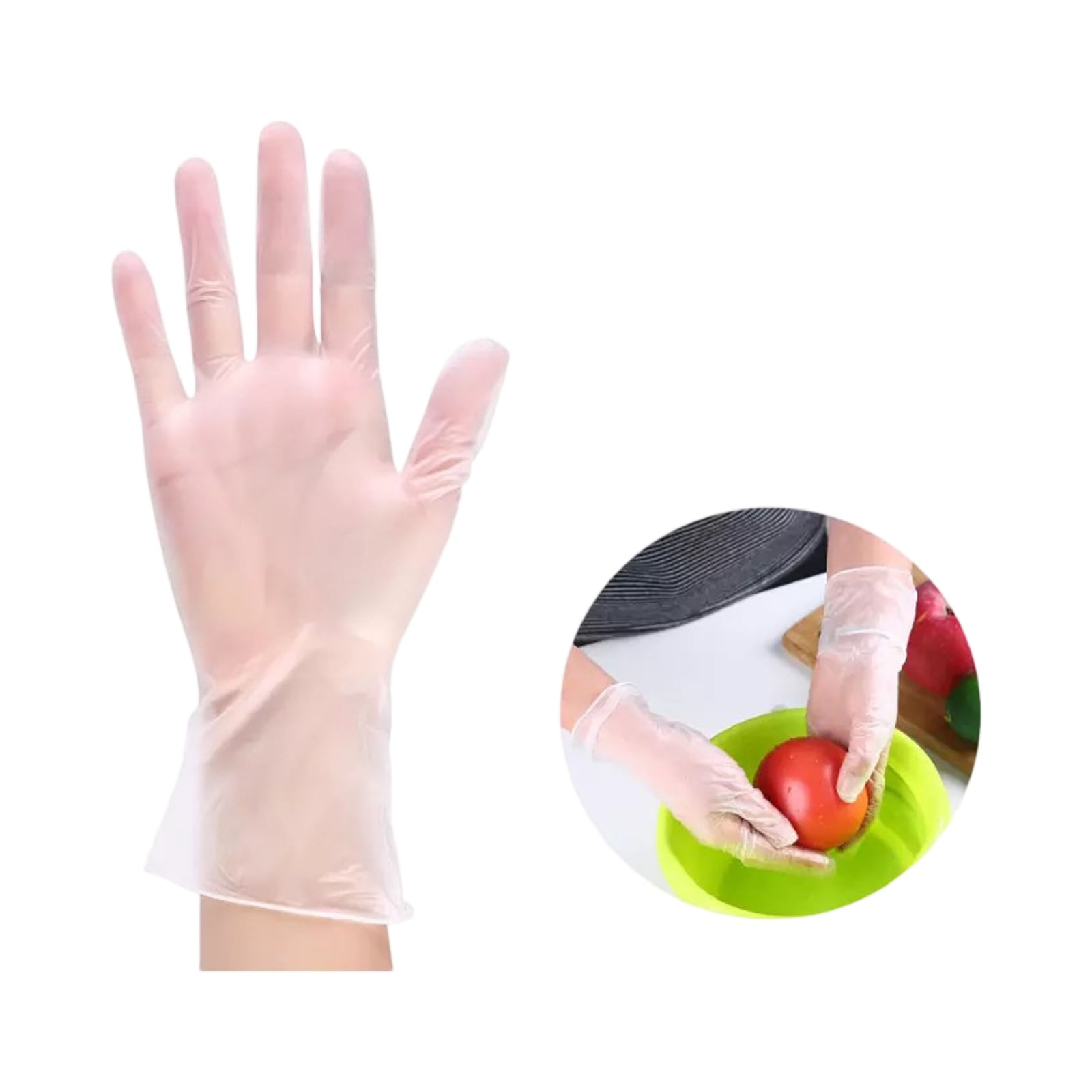 100 Pairs Household Protective Gloves, Transparent Disposable Gloves ...