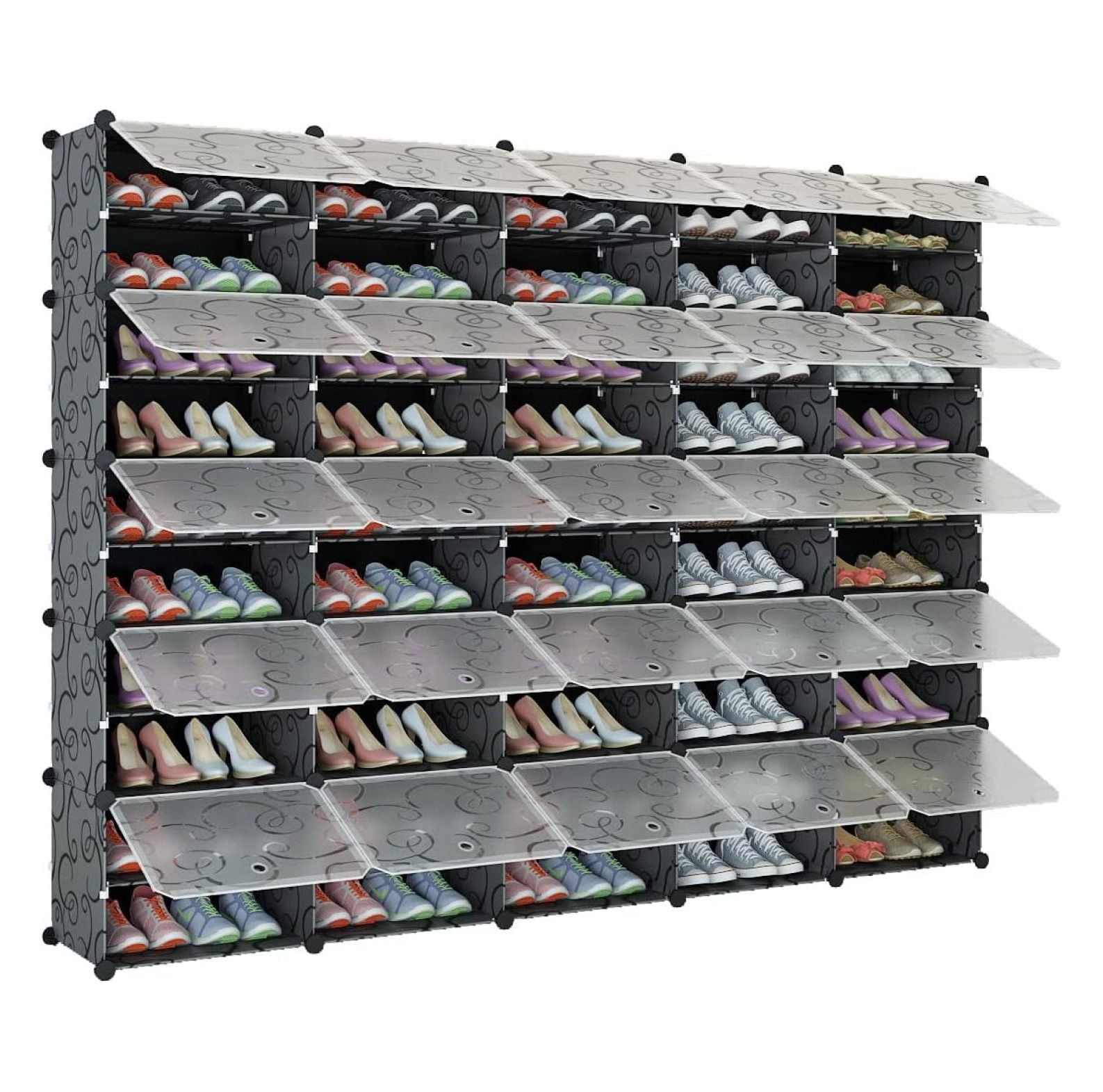 100 Pairs Shoe Rack Organizer Shoe Organizer Expandable Shoe Storage ...