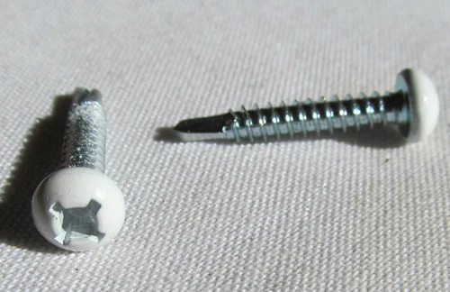 100 Pan White Head Screw # 8 X 1" Quad Drive Self Tap Drill Screws ...