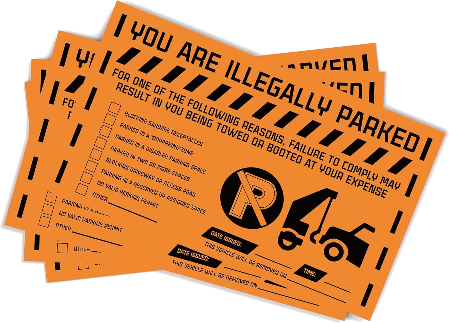 100 Parking Violation Stickers Hard to Remove - No Parking Stickers ...