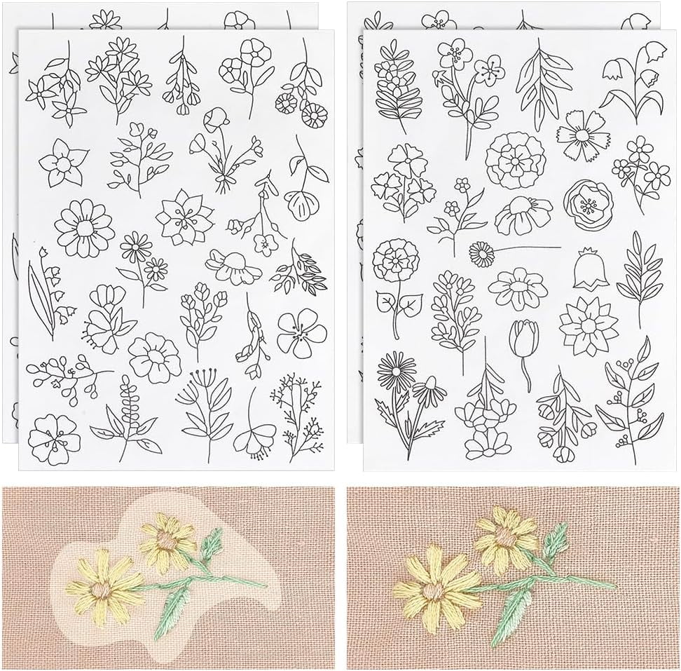 100 Patterns Water Soluble Embroidery Stabilizers Stick and Stitch ...