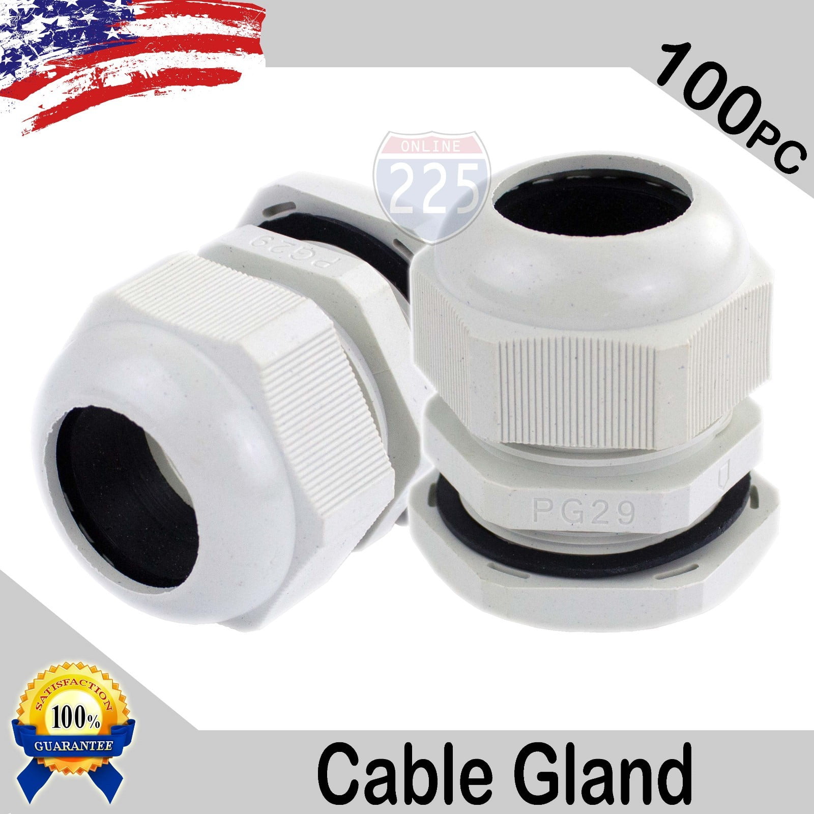 100 Pc 18-25mm PG29 White Nylon Waterproof Cable Connect, Cord Grip ...