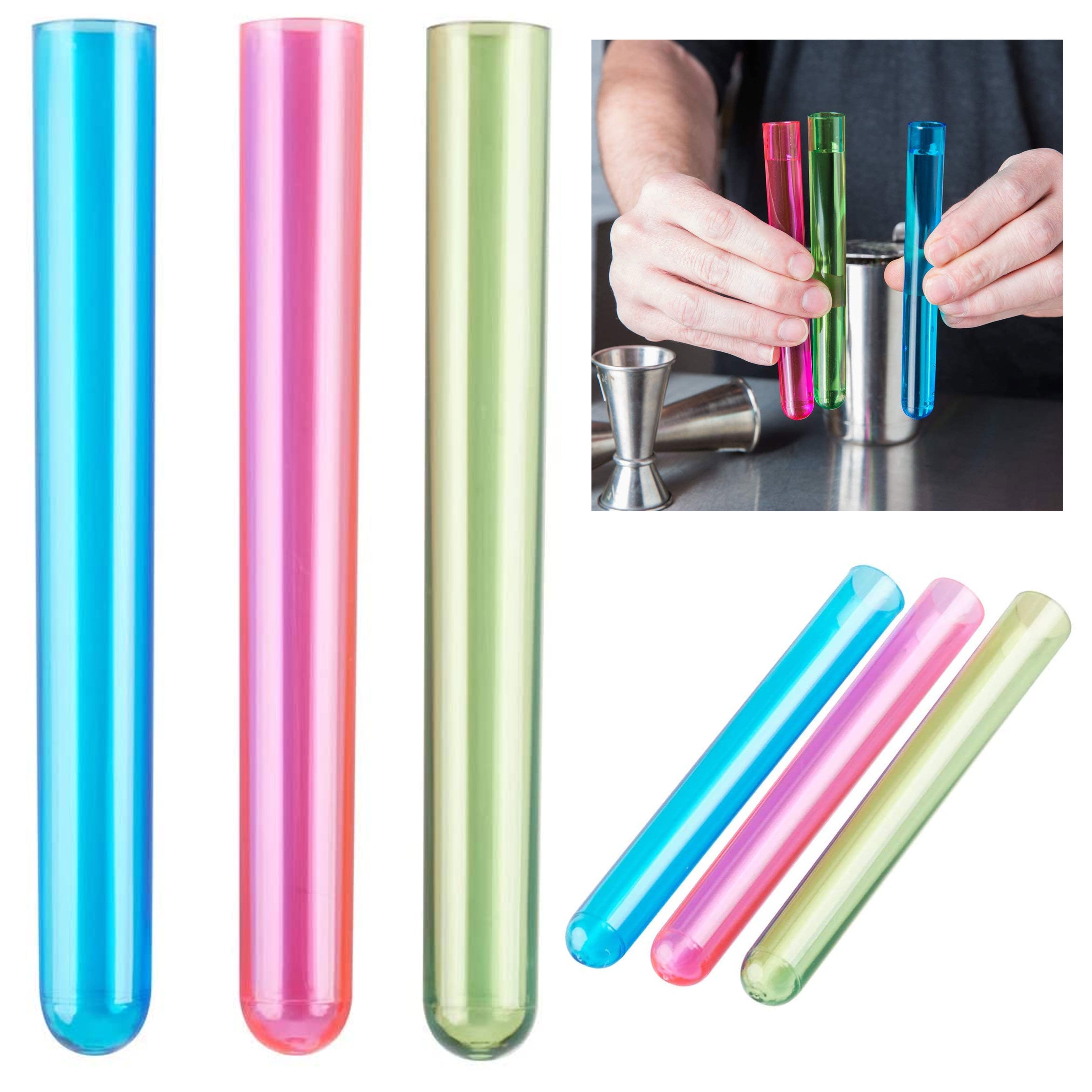 100 Pc Test Tube Shooters Disposable Neon Shot Glasses Multi Color ...