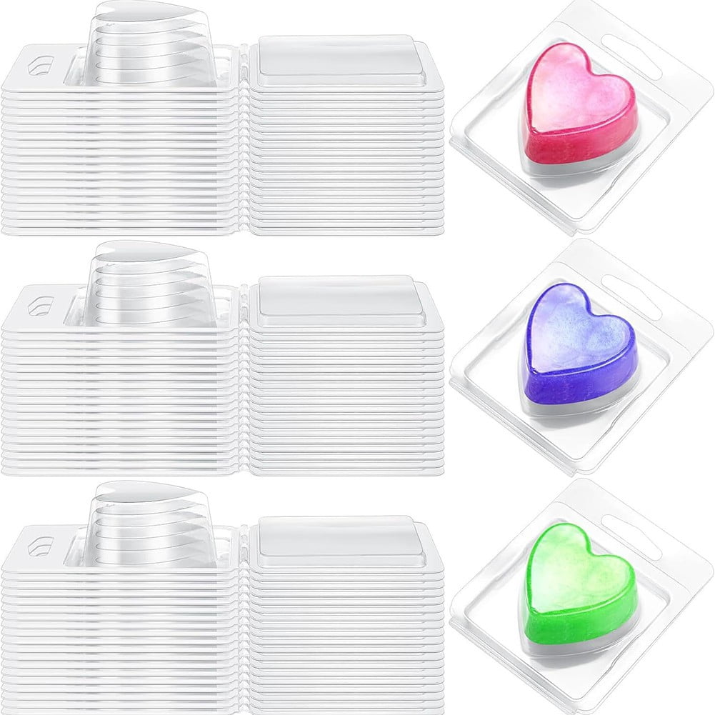 100 Pc Wax Melts Clamshell Molds For Diy Wickless Candle Empty Plastic ...