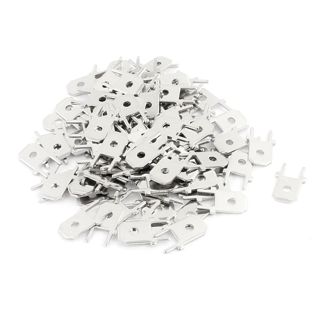100 Pcs 1/4" Dia Male Insulated Crimp Spade PCB Male Terminal Fasten ...