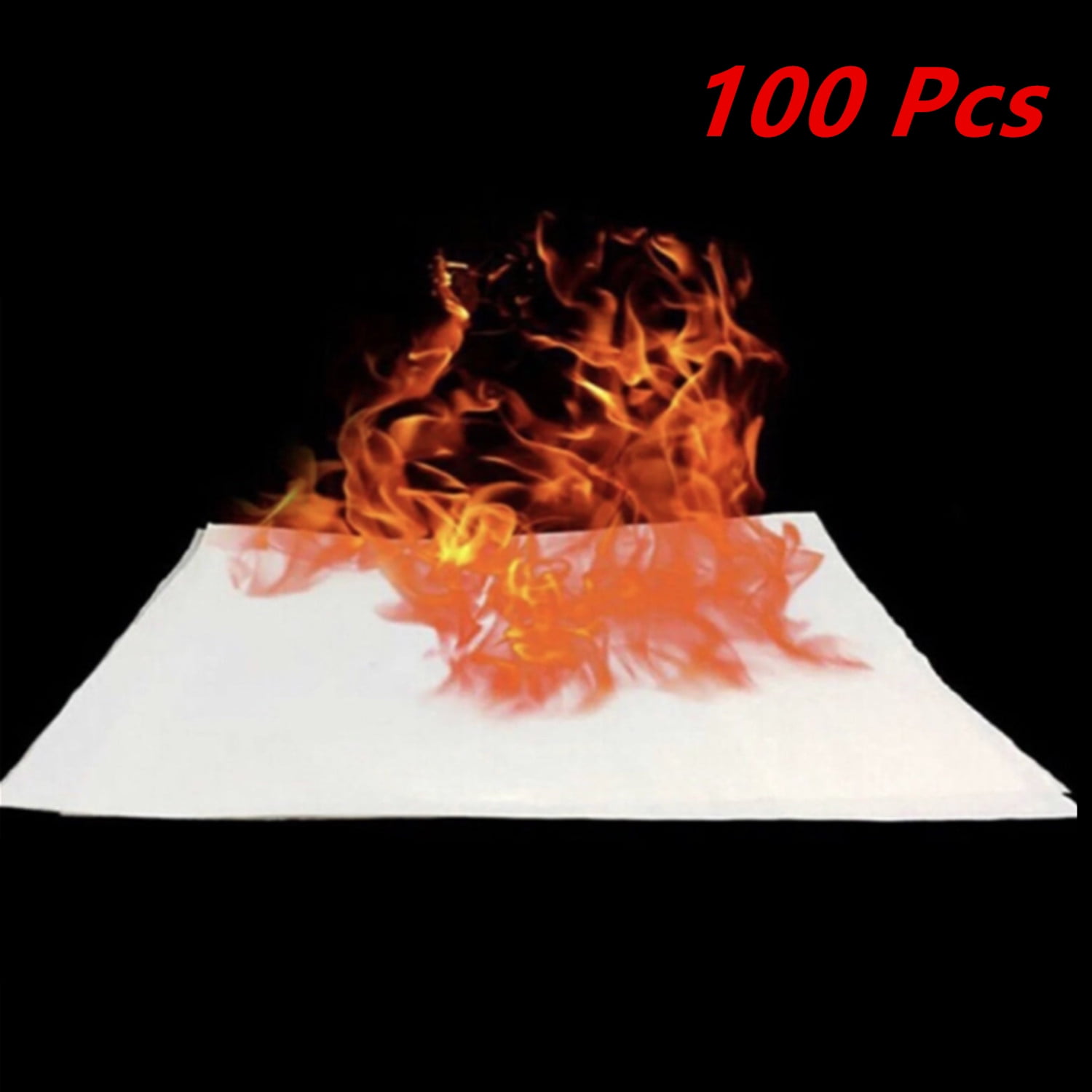 100 Pcs 10*10cm Fire Paper Flash Flame Paper Fire Paper Magic Props ...